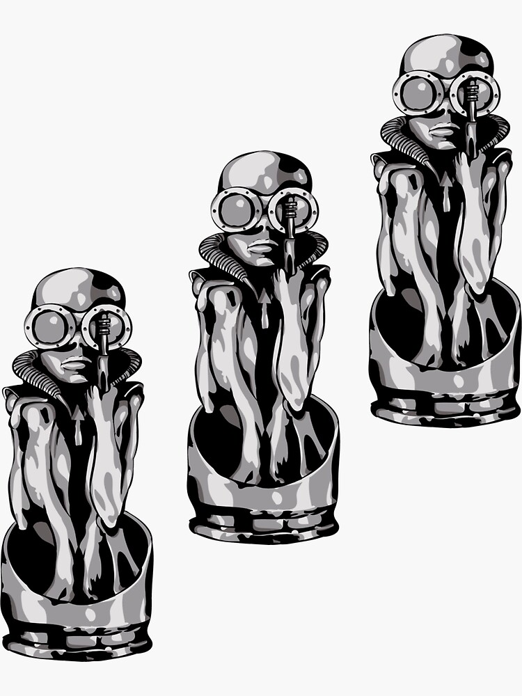 "Giger's Birth Machine Baby Trio" Sticker for Sale by Biomechanoid56 ...