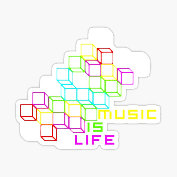 "Music Is Life" Sticker by Krydel | Redbubble