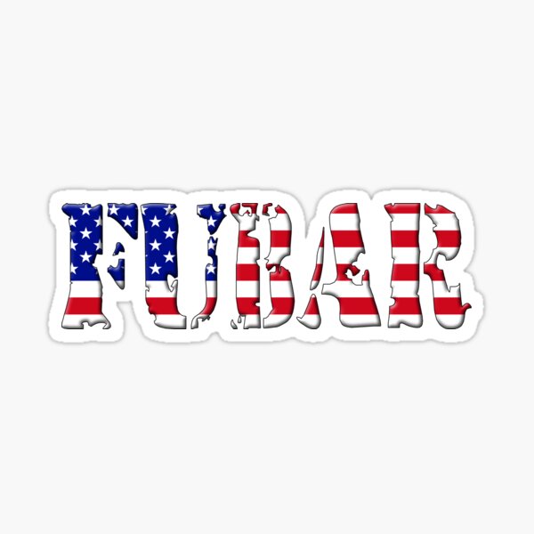 "FUBAR - USA flag, black outline." Sticker by MadTogger | Redbubble
