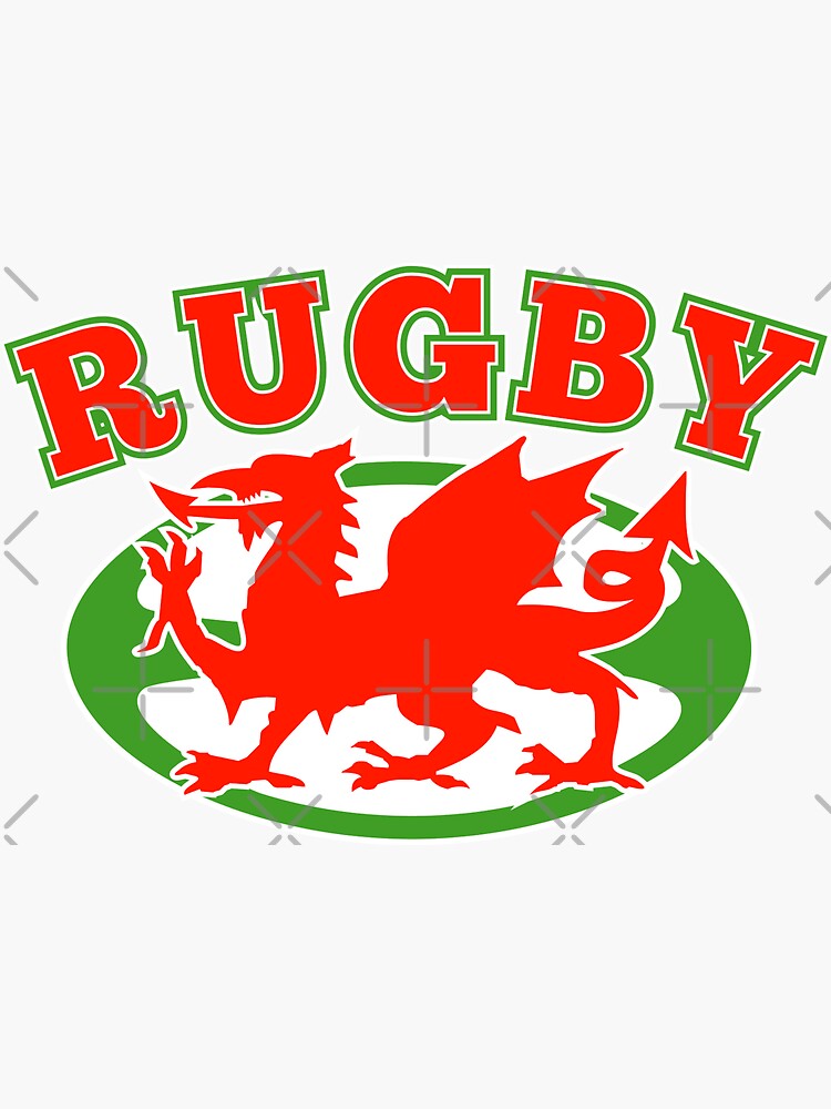 "Welsh dragon rugby ball Wales Flag" Sticker for Sale by patrimonio ...