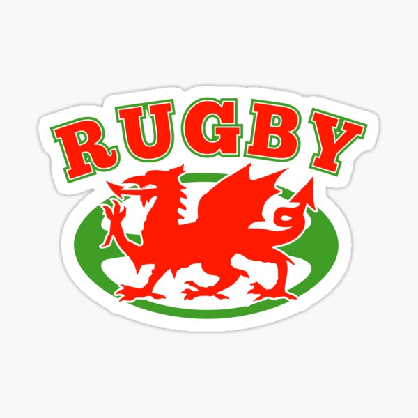 "Welsh dragon rugby ball Wales Flag" Sticker for Sale by patrimonio ...