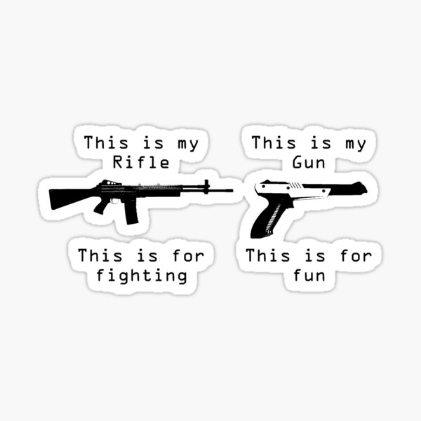"This is my gun" Sticker for Sale by AnthonyPipitone | Redbubble