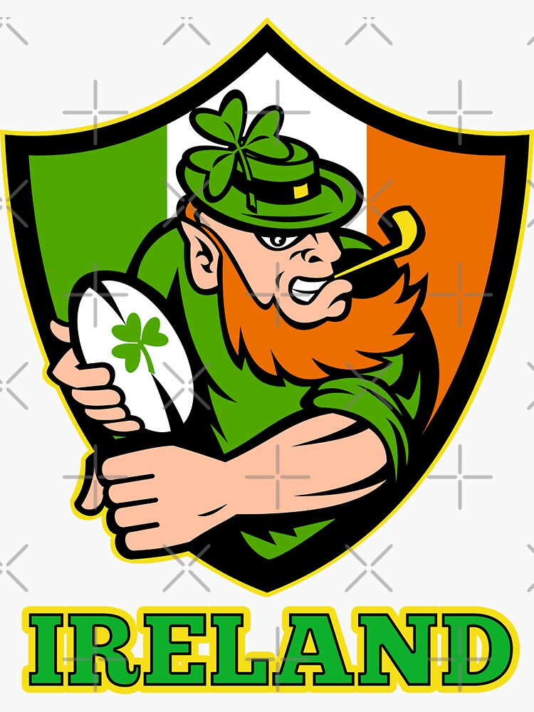 "Irish leprechaun rugby player Ireland" Sticker for Sale by patrimonio ...