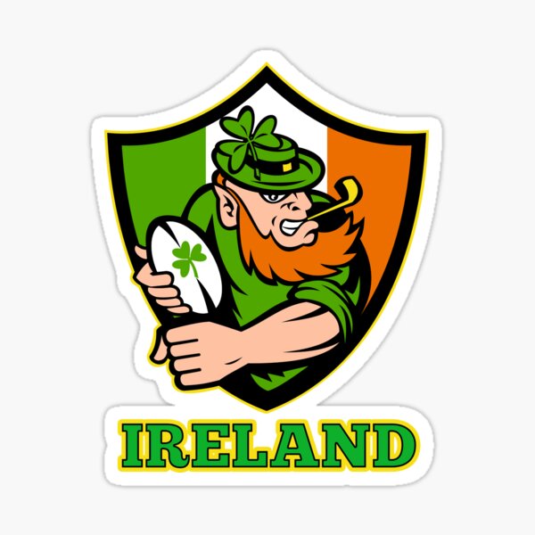 "Irish leprechaun rugby player Ireland" Sticker for Sale by patrimonio ...