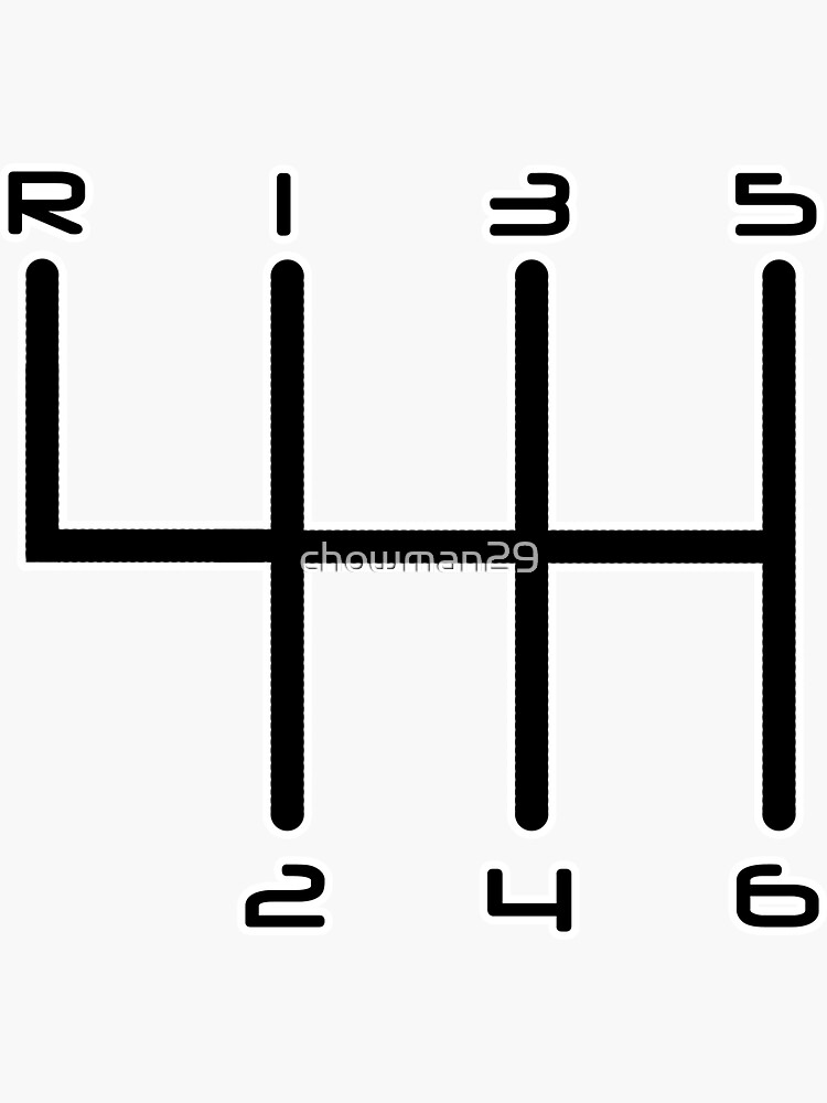 "6-Speed Manual Transmission Gear Stick H-Pattern" Sticker for Sale by ...