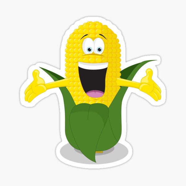 "Sweetcorn Man" Sticker for Sale by browzy | Redbubble