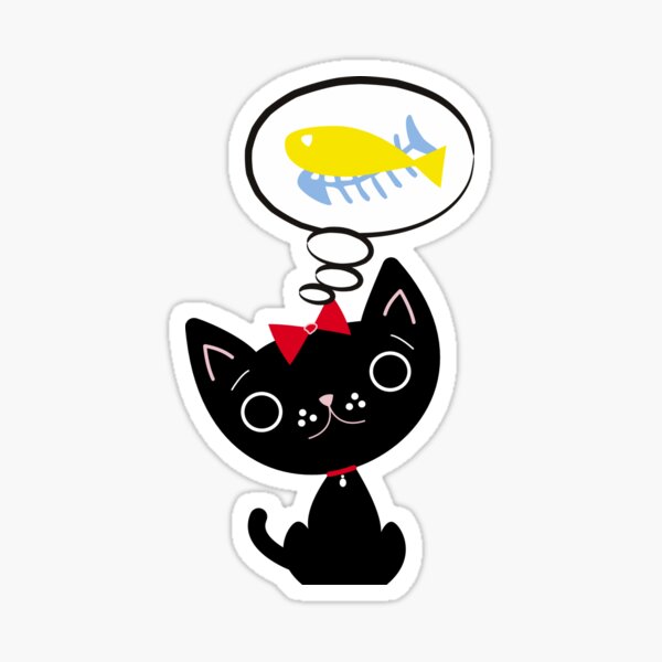 "Hungry Cat" Sticker for Sale by MFSdesigns | Redbubble