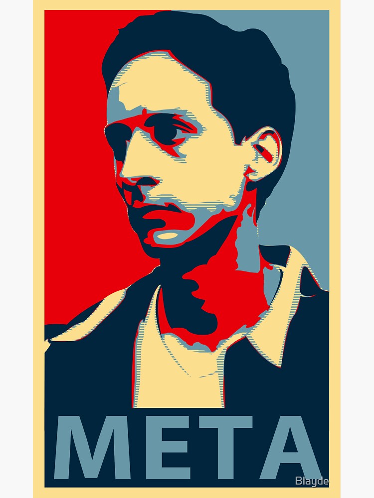 "Meta" Sticker by Blayde | Redbubble