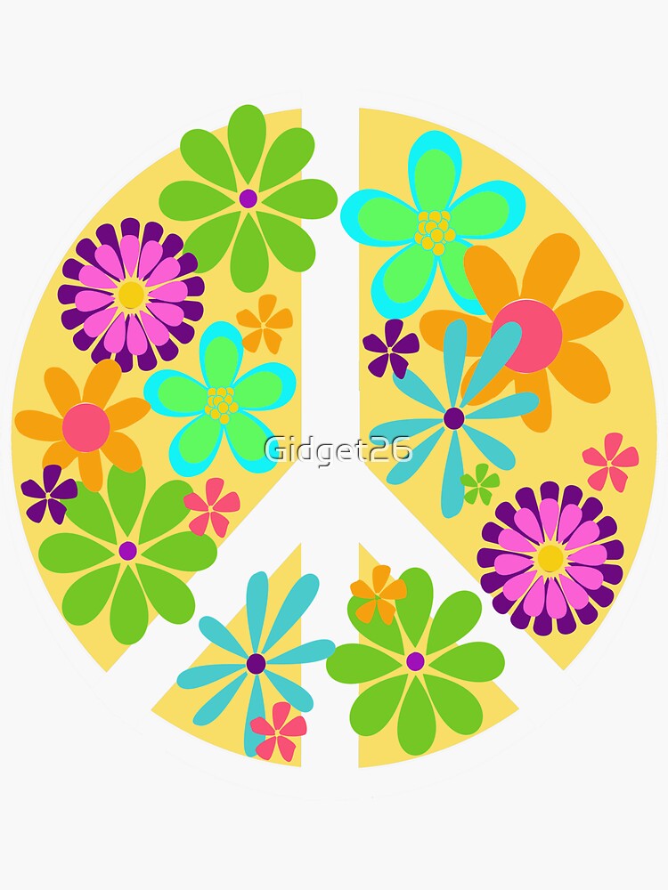 "Peace Out Groovy Peace Sign" Sticker for Sale by Gidget26 | Redbubble