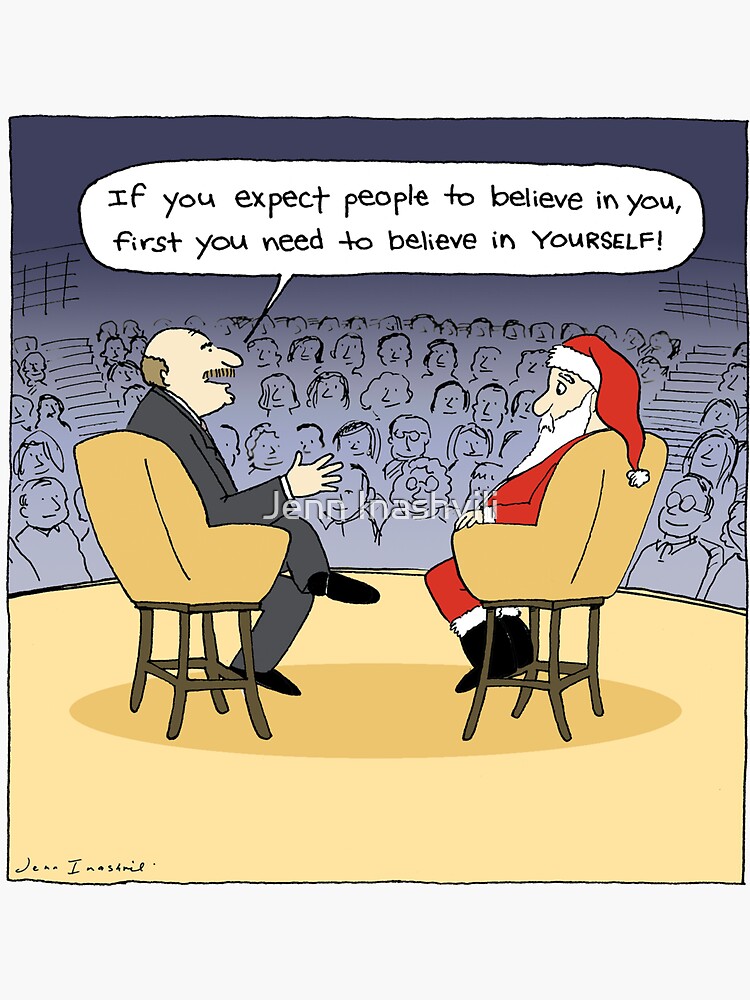 "Santa Gets Some Advice" Sticker for Sale by ShortCoffee | Redbubble