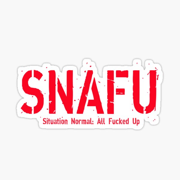 "SNAFU" Sticker by DragonLantern | Redbubble