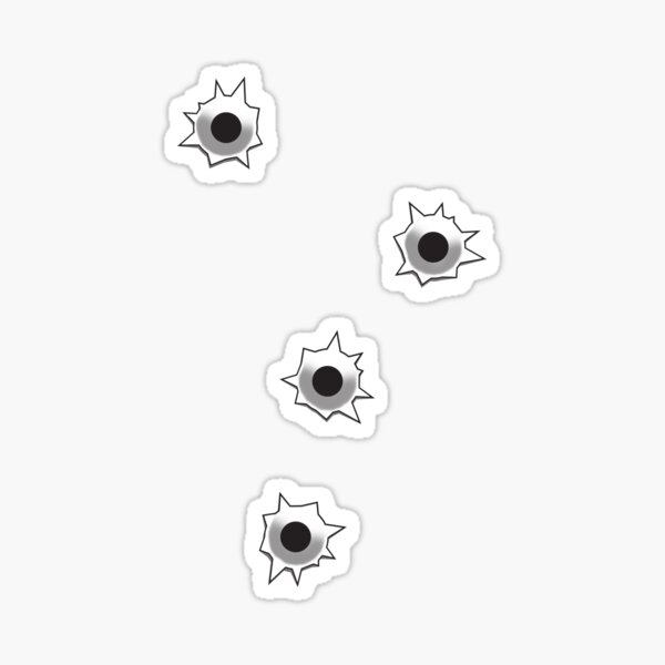 "Bullet Holes" Sticker for Sale by vanessalauder | Redbubble