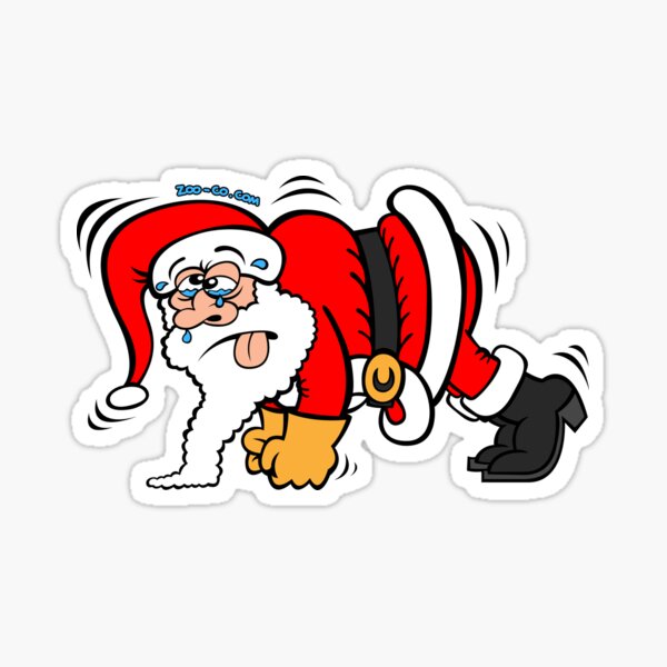 "Santa Claus Doing Pushups" Sticker for Sale by Zoo-co | Redbubble