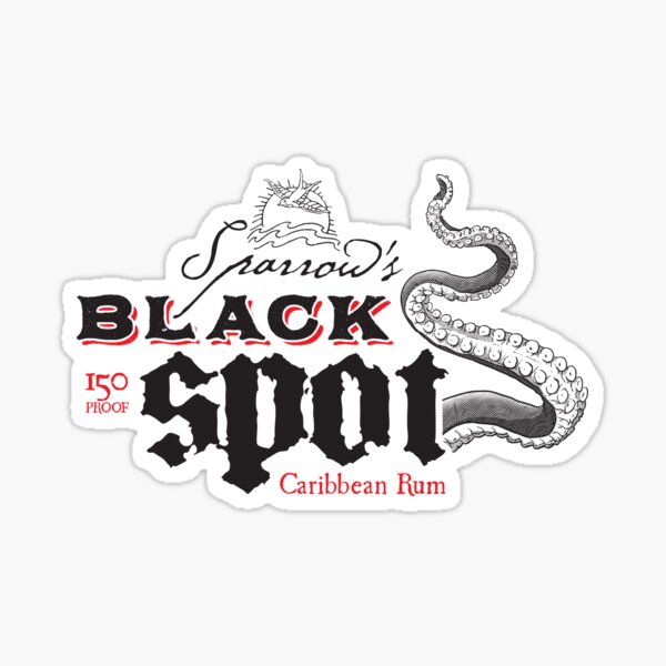 "Sparrow's Black Spot Caribbean Rum" Sticker for Sale by mannypdesign ...