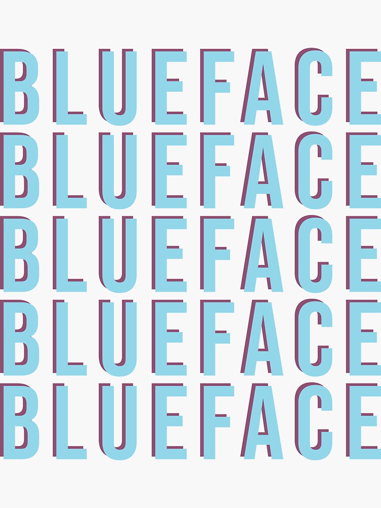 "blueface print" Sticker by lunch-box | Redbubble