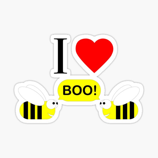 "I Love "Boo" Bees!" Sticker for Sale by Neal Wollenberg | Redbubble