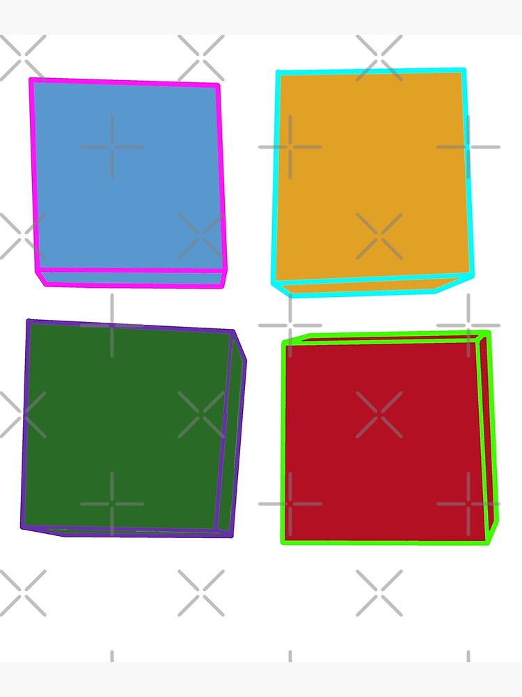 "Four Acrylic Colored 3D Square Boxes Graphic Drawing Design " Poster ...