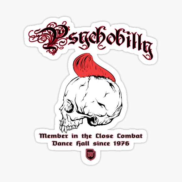 "Psychobilly Skull" Sticker by SundaySchool | Redbubble