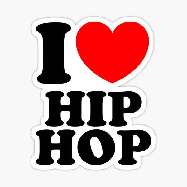 ""I Heart Hip Hop"" Sticker for Sale by CreativoDesign | Redbubble