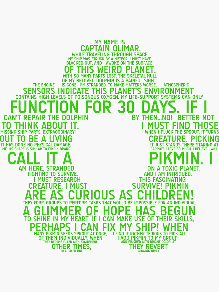 "Pikmin Typography" Sticker by TitanVex | Redbubble