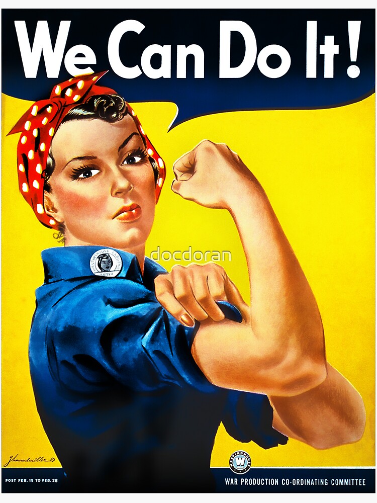 "Rosie the Riveter - US World War II Propaganda Poster" Sticker for ...