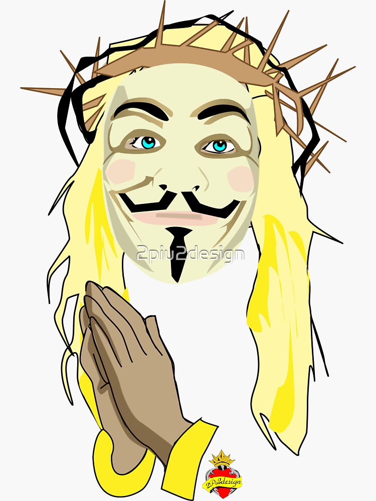 "jesus supports anonymous" Sticker for Sale by 2piu2design | Redbubble