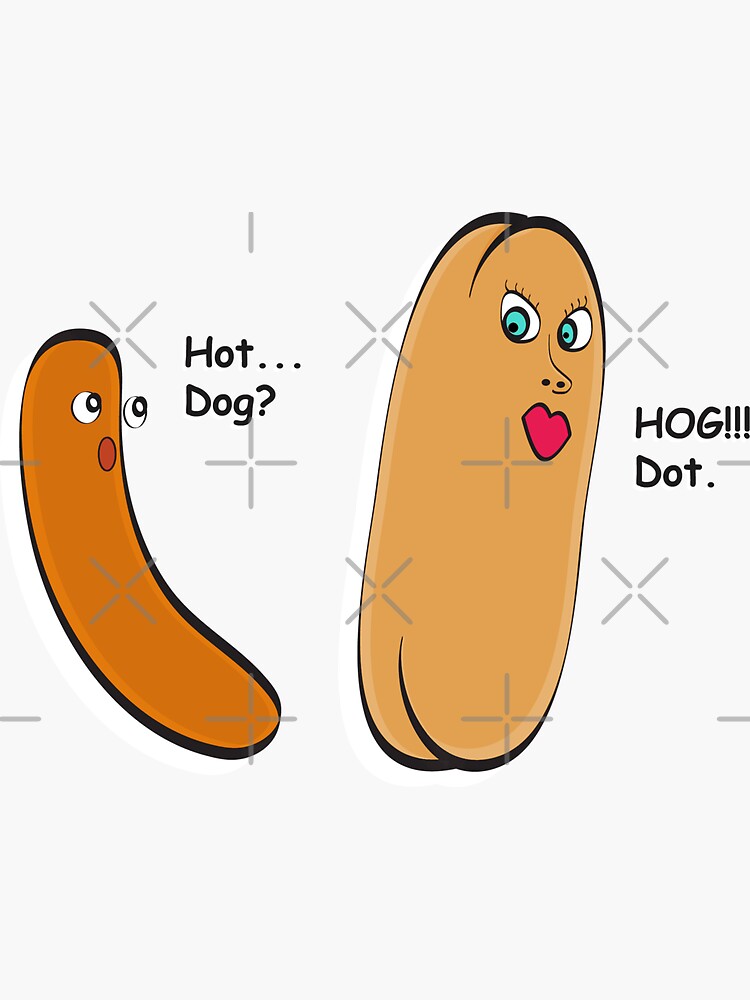 "Hot Dog - Hog Dot" Sticker for Sale by dalgius | Redbubble