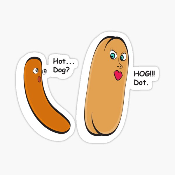 "Hot Dog - Hog Dot" Sticker for Sale by dalgius | Redbubble