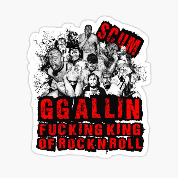"GG Allin king of rock n roll" Sticker for Sale by thebeatter | Redbubble