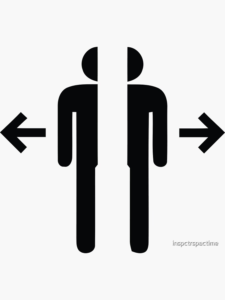 "Pictogram man seperate" Sticker by inspctrspactime | Redbubble