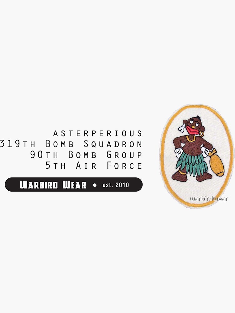"Asterperious - 319th SQ - 90th BG - 5th AF Emblem (Black)" Sticker for ...