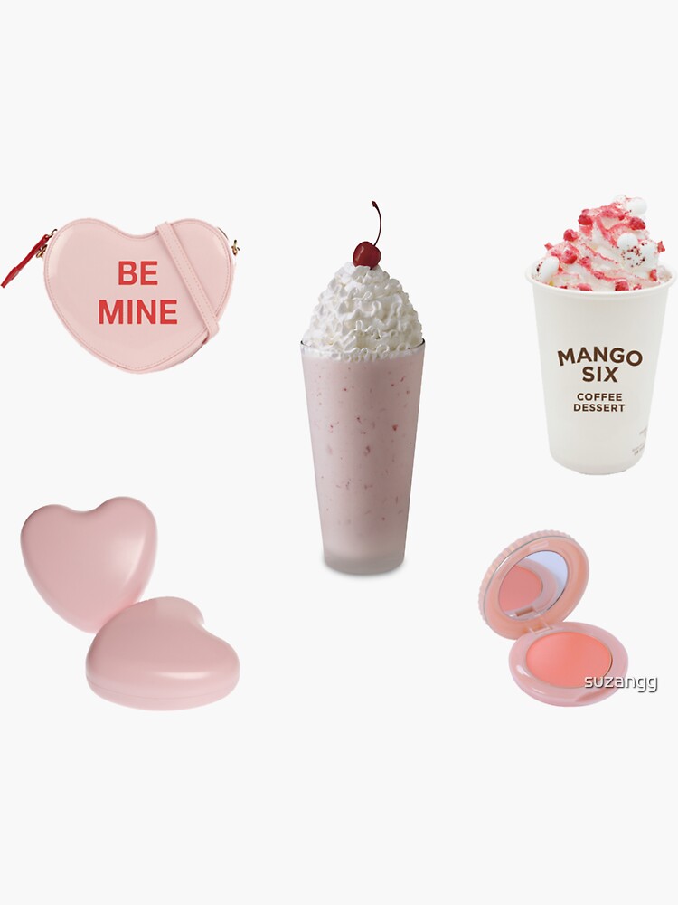 "aesthetic pastel pink sticker pack " Sticker by suzangg | Redbubble