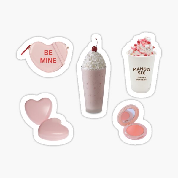 "aesthetic pastel pink sticker pack " Sticker by suzangg | Redbubble