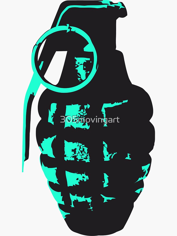 "Grenade" Sticker for Sale by 305movingart | Redbubble