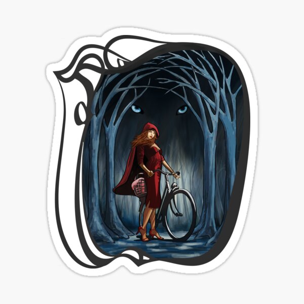 "Art Nouveau RED RIDING HOOD" Sticker by SFDesignstudio | Redbubble