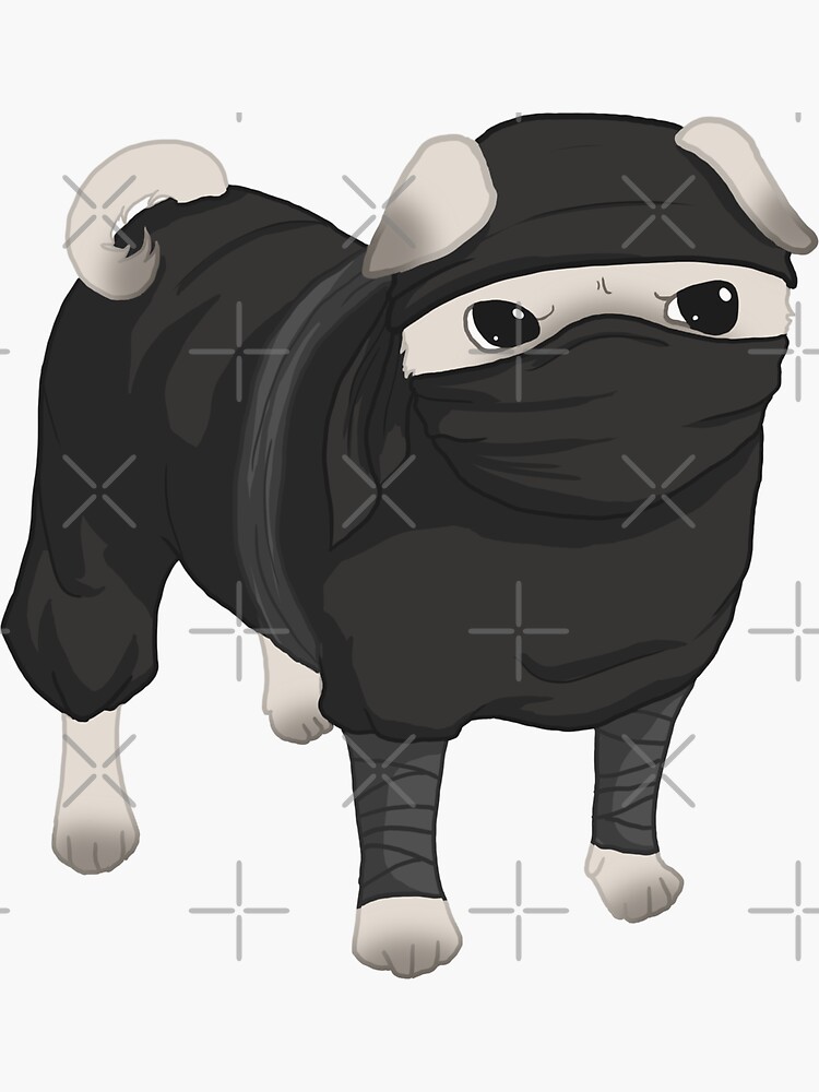 "Ninja Pug" Sticker for Sale by Leylaleya | Redbubble