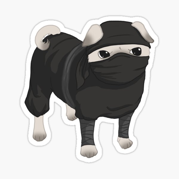 "Ninja Pug" Sticker for Sale by Leylaleya | Redbubble
