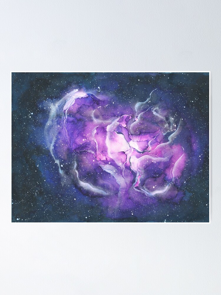 Poster « Impression de galaxie violette| Conception d'espace et d ...