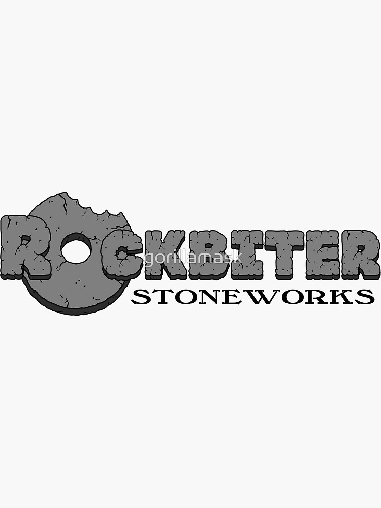 "Rockbiter Stoneworks" Sticker for Sale by gorillamask | Redbubble