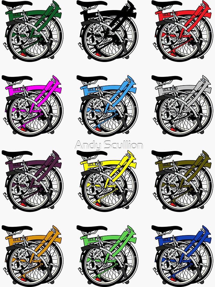 "Brompton Bicycle Folded" Sticker for Sale by AndyScullion | Redbubble