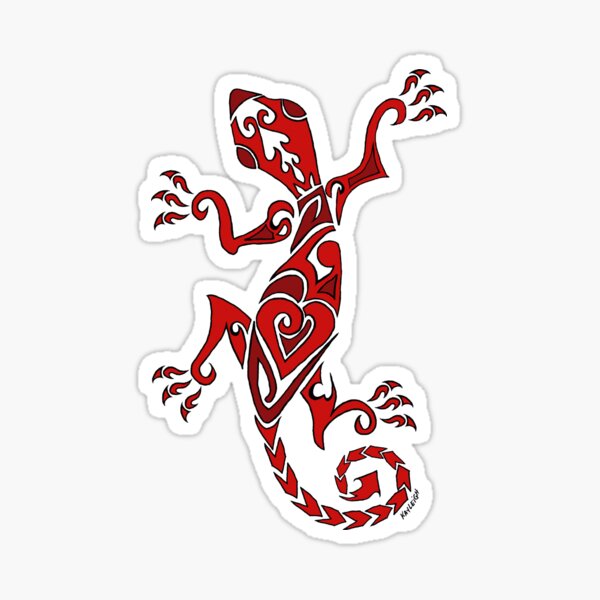"Lizard Tattoo Red" Sticker for Sale by bluegoddess | Redbubble
