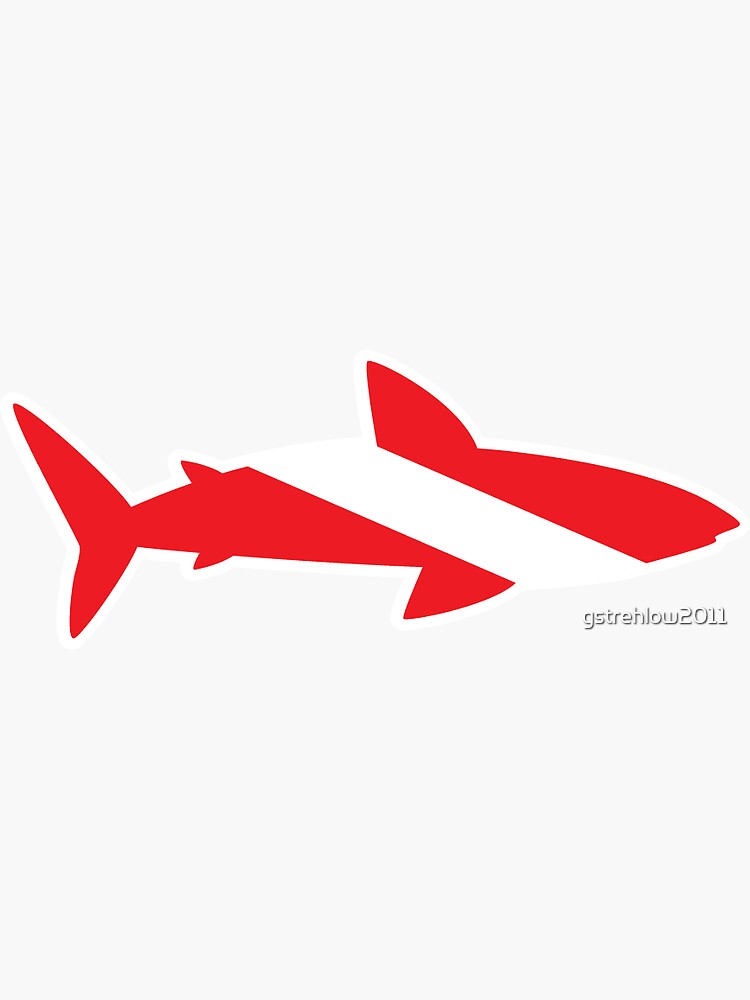 "Shark Dive Flag" Sticker for Sale by gstrehlow2011 | Redbubble