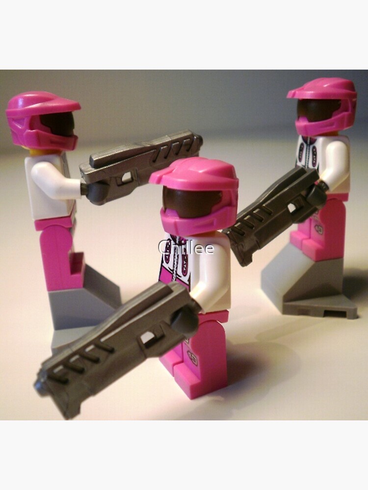 "Halo Wars Pink Spartan Soldier Custom Minifig" Sticker by Chillee ...
