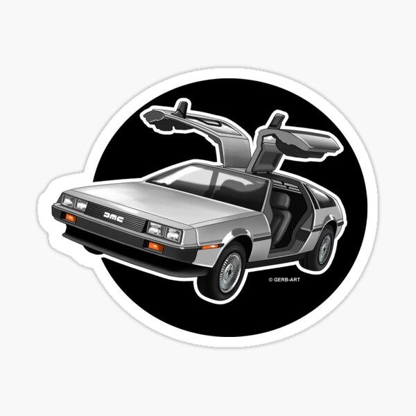 Delorean Iconic Sportscar Sticker For Sale By Gerbart Redbubble