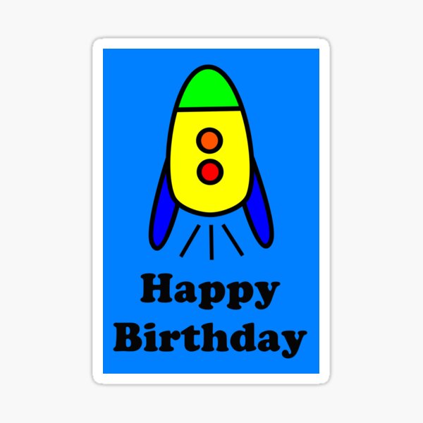 "Cartoon Rocket Ship Happy Birthday Greeting Card by Chillee Wilson ...