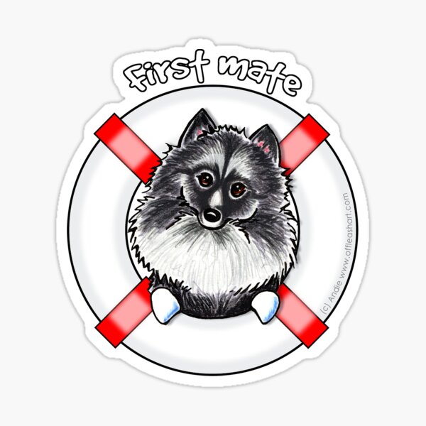 "Keeshond :: First Mate" Sticker for Sale by offleashart | Redbubble