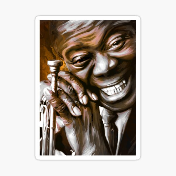 "LOUIS ARMSTRONG. " Sticker for Sale by andy551 | Redbubble