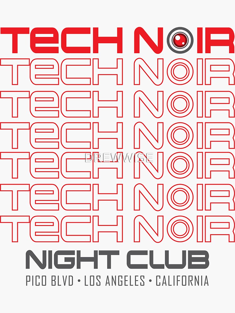 "TECH NOIR" Sticker for Sale by DREWWISE | Redbubble