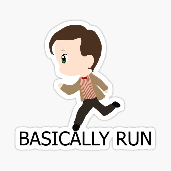 "Basically Run" Sticker by drawingdream | Redbubble