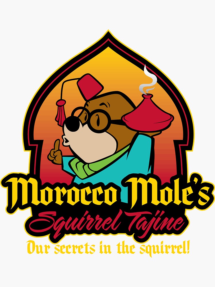"Morocco Mole's Squirrel Tajine" Sticker for Sale by Grady | Redbubble